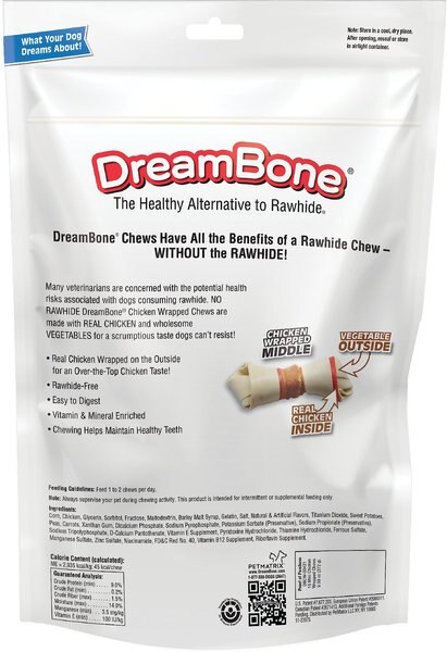 DREAMBONE Mini Chicken Wrapped Bones Dog Treats, 16 count - Chewy.com