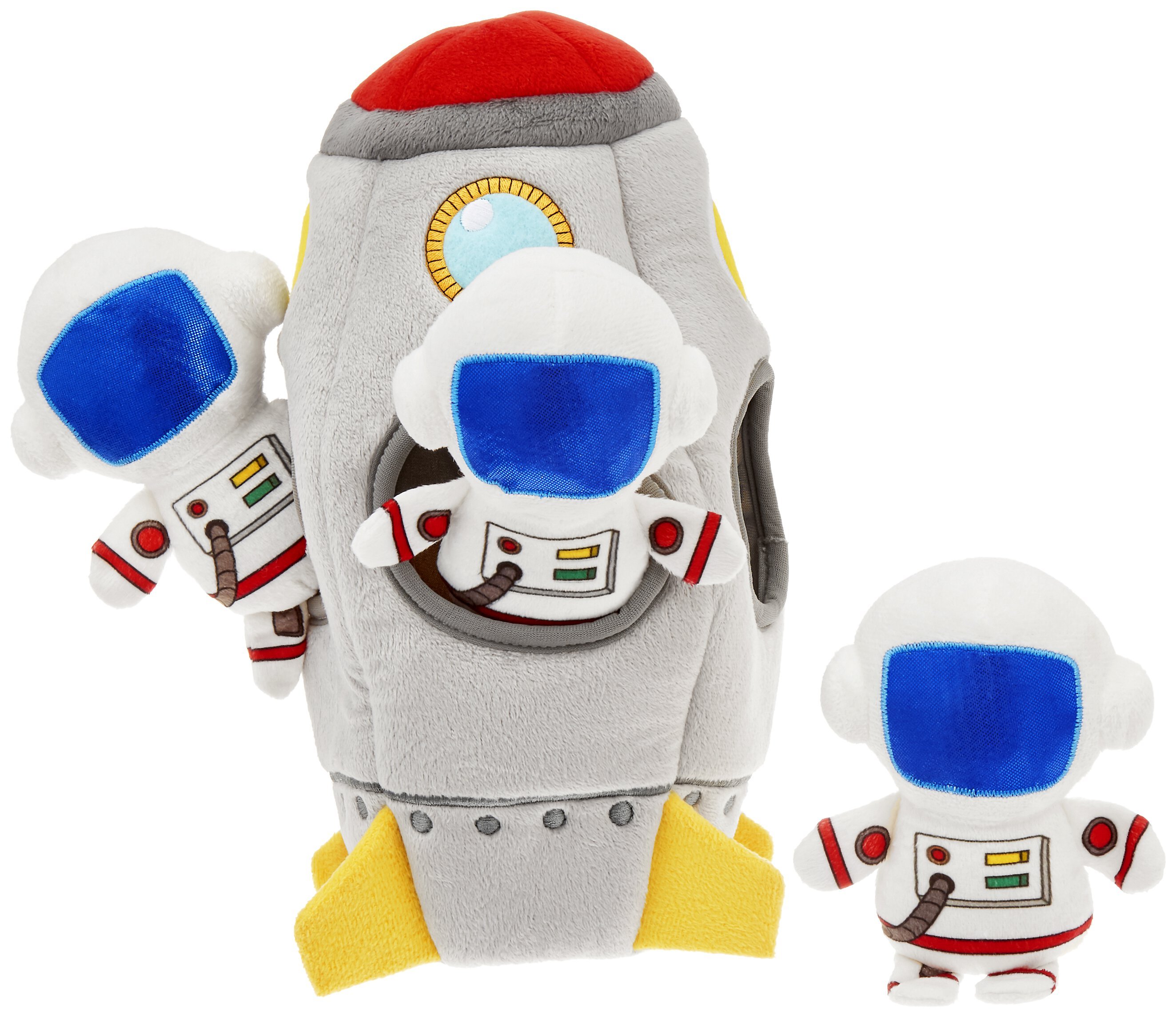 Questions and Answers about FRISCO Rocket Ship Hide & Seek Puzzle Plush Squeaky Dog Toy