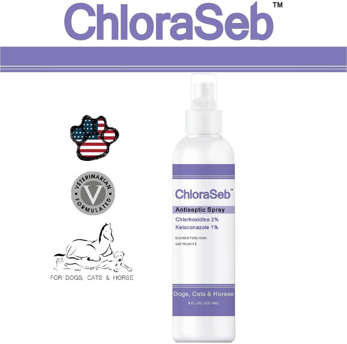 CHLORASEB Antiseptic Spray for Dogs, 8-oz bottle - Chewy.com