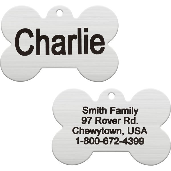 GOTAGS Anodized Aluminum Personalized Silencer Dog ID Tag, Bone, Red ...
