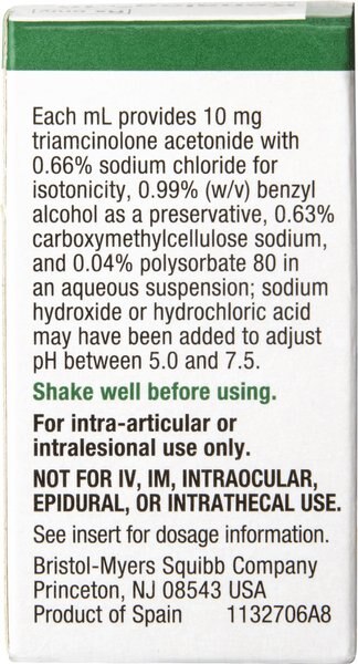 KENALOG-10 (triamcinolone acetonide, injectable suspension, USP), 10-mg ...