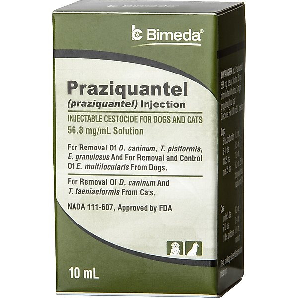 PRAZIQUANTEL (Generic) Injectable Solution for Dogs & Cats, 10-mL vial ...