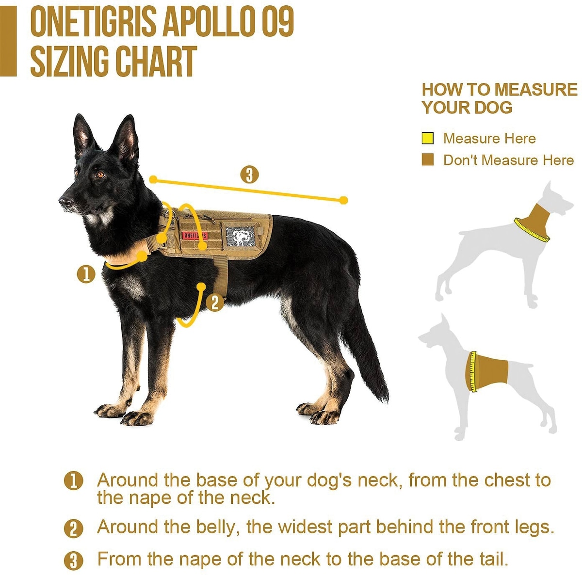 Discontinued - ONETIGRIS Apollo 09 Tactical Dog Harness, Coyote Brown ...