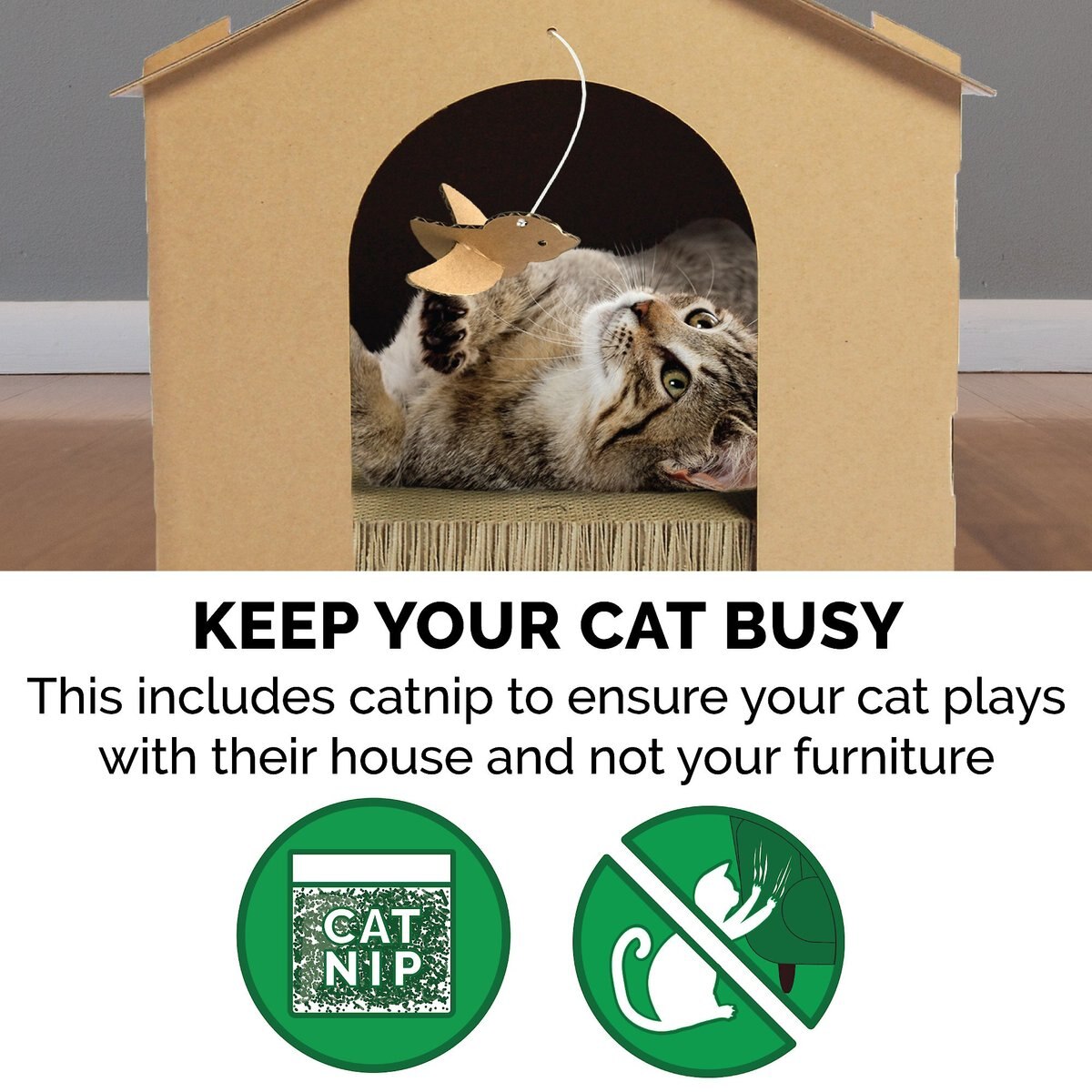 TIGER TOUGH Gingerbread House Corrugated Cat Scratcher Toy - Chewy.com