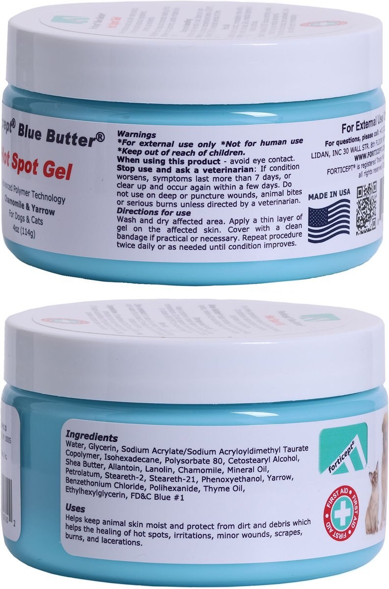FORTICEPT Blue Butter Antimicrobial Gel for Dogs & Cats, 4-oz - Chewy.com
