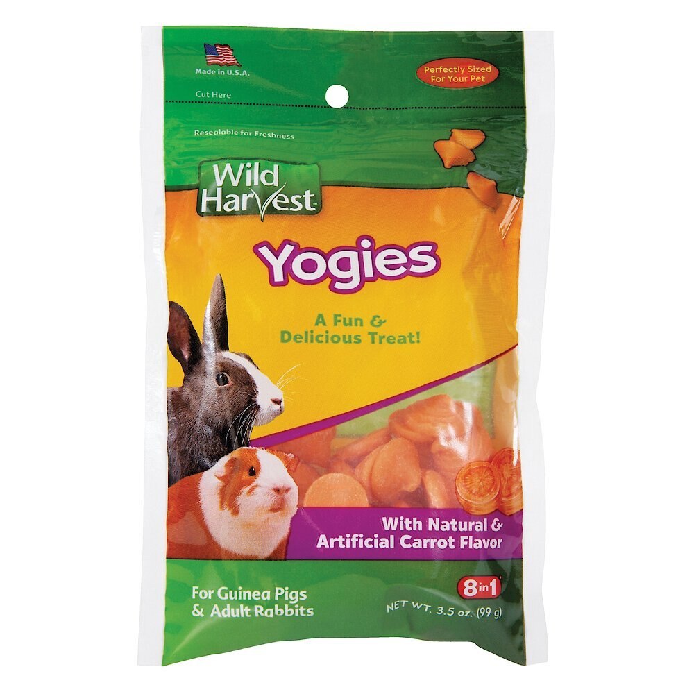 Questions and Answers about WILD HARVEST Yogies Rabbit & Guinea Pig Treats