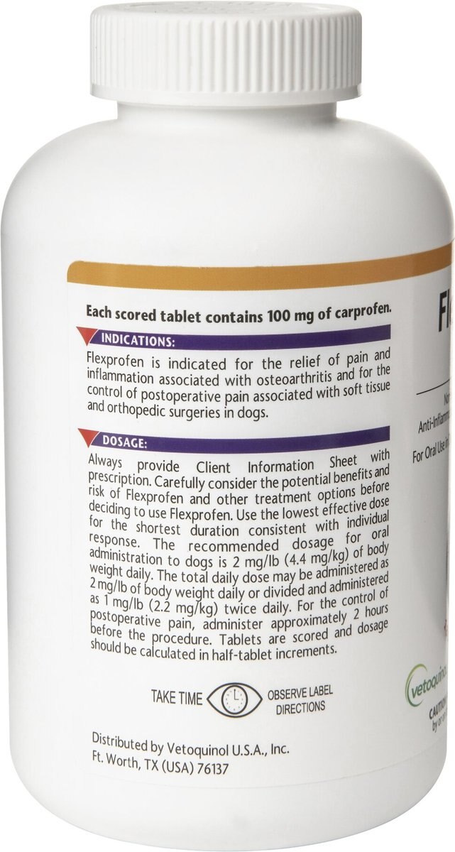 Backorder - FLEXPROFEN (Carprofen) Chewable Tablets for Dogs, 100-mg, 1 ...