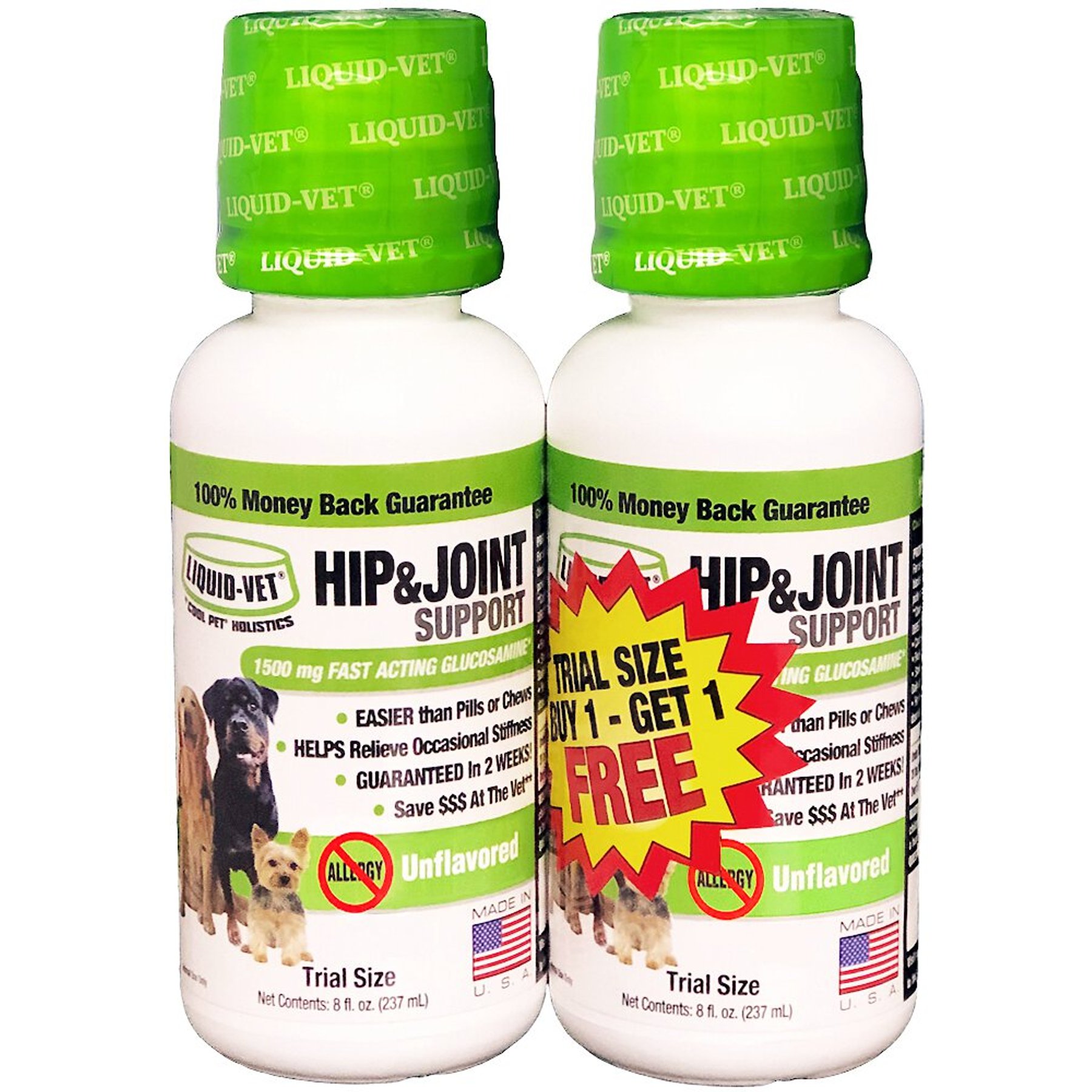 LIQUID-VET Hip & Joint Support Unflavored Dog Supplement, 8-oz bottle ...