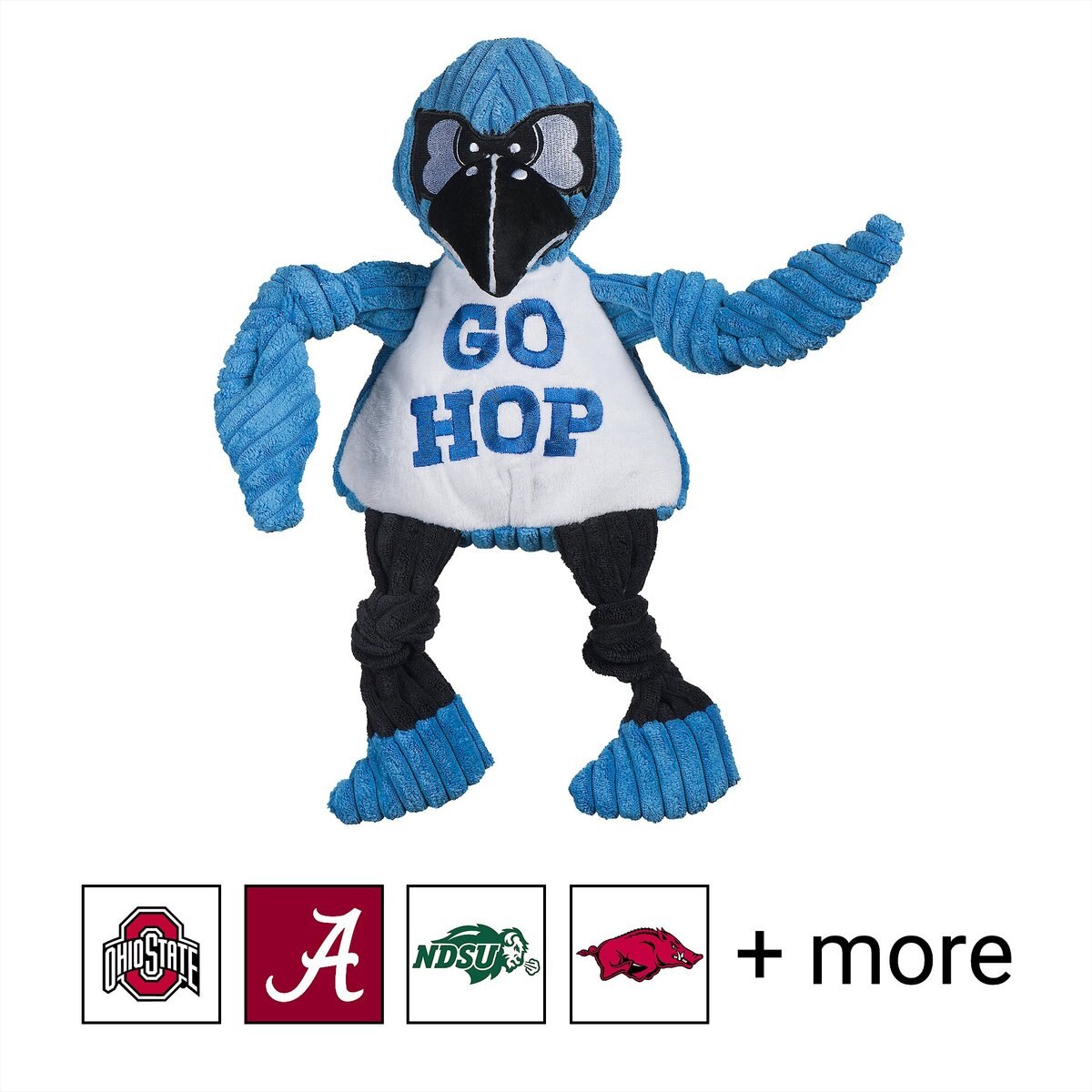 HUGGLEHOUNDS College Mascot Plush Corduroy Knottie Squeaky Plush Dog ...