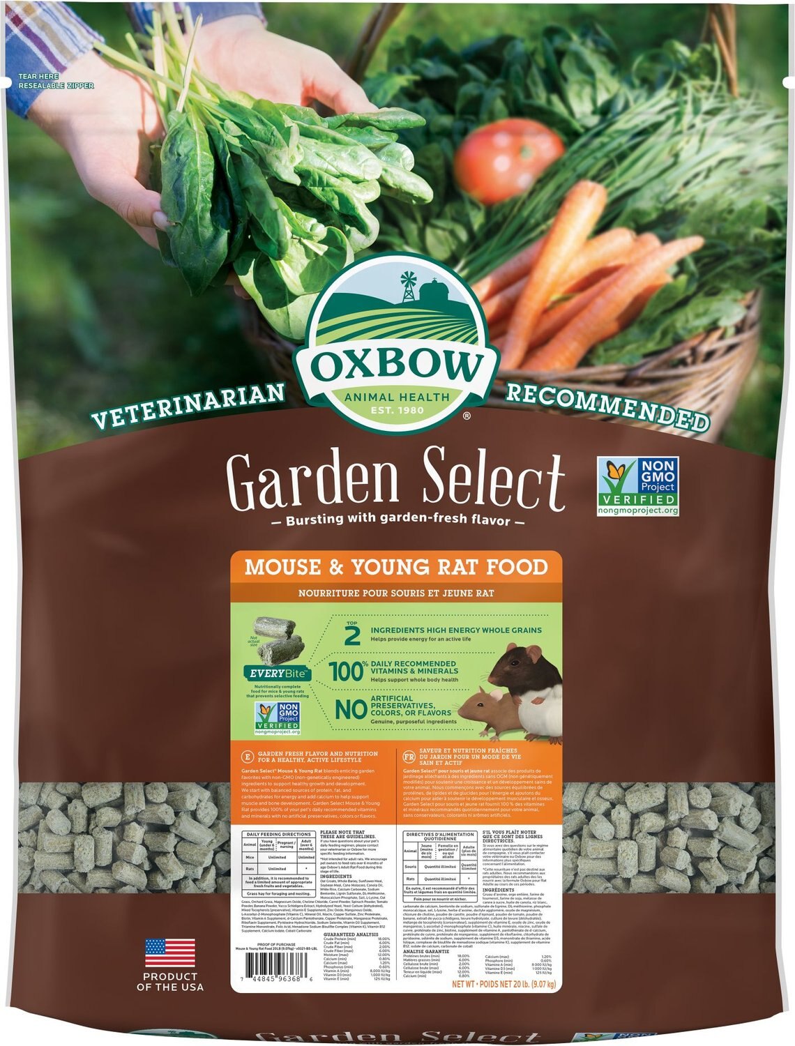 OXBOW Garden Select Mouse & Young Rat Food, 20-lb bag - Chewy.com