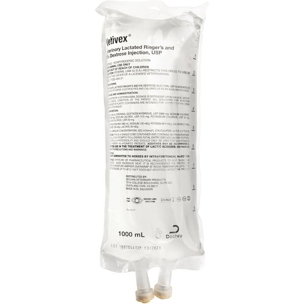 VETIVEX Lactated Ringers & 5% Dextrose Injection Solution, USP for Dogs ...