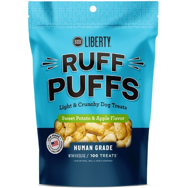 BIXBI Liberty Ruff Puffs Rotisserie Chicken Flavor Dog Treats, 4-oz bag ...