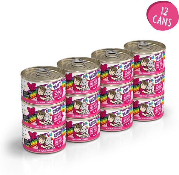 BFF OMG Dilly Dally! Tuna & Duck Flavor Wet Canned Cat Food, 2.8-oz can ...