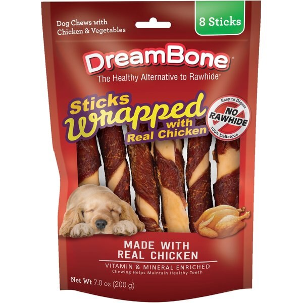 DREAMBONE Chicken Wrapped Stick Dog Treat, Mini, 15 count - Chewy.com