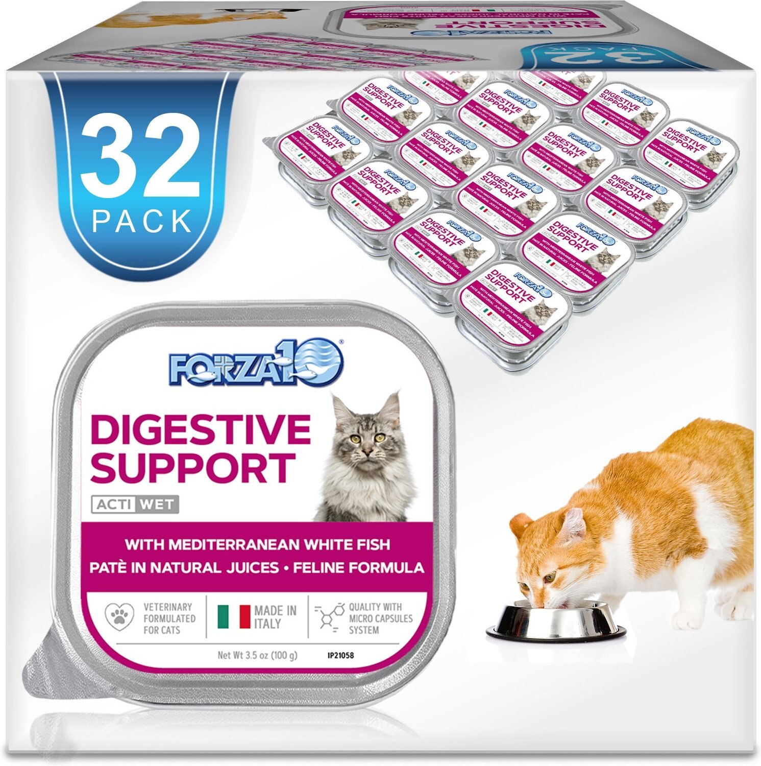 FORZA10 Nutraceutic Actiwet Digestive Support Icelandic Fish Recipe Wet Cat Food, 3.5-oz, case ...