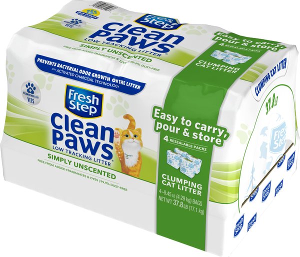 Discontinued - FRESH STEP Clean Paws Simply Unscented Clumping Clay Cat ...