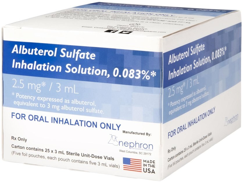 ALBUTEROL 0 083 Generic Inhalation Solution 2 5 Mg 3 Ml 25 Count