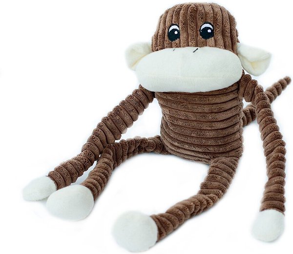 ZIPPYPAWS Spencer Crinkle Monkey Dog Toy, Brown, Large - Chewy.com