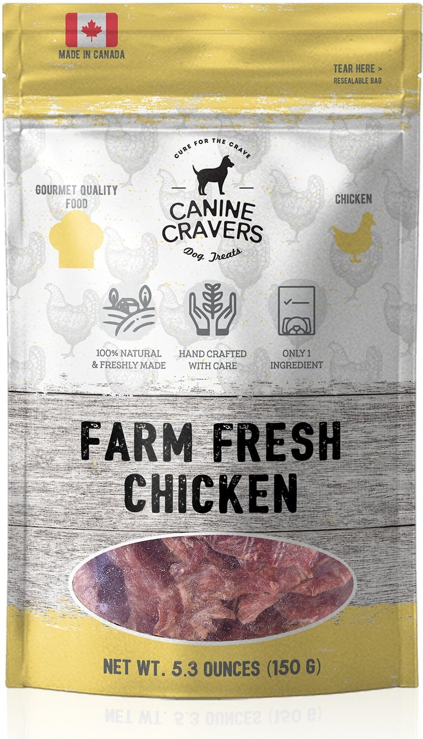 CANINE CRAVERS Farm Fresh Chicken Dehydrated Dog Treats, 5.3-oz pouch ...