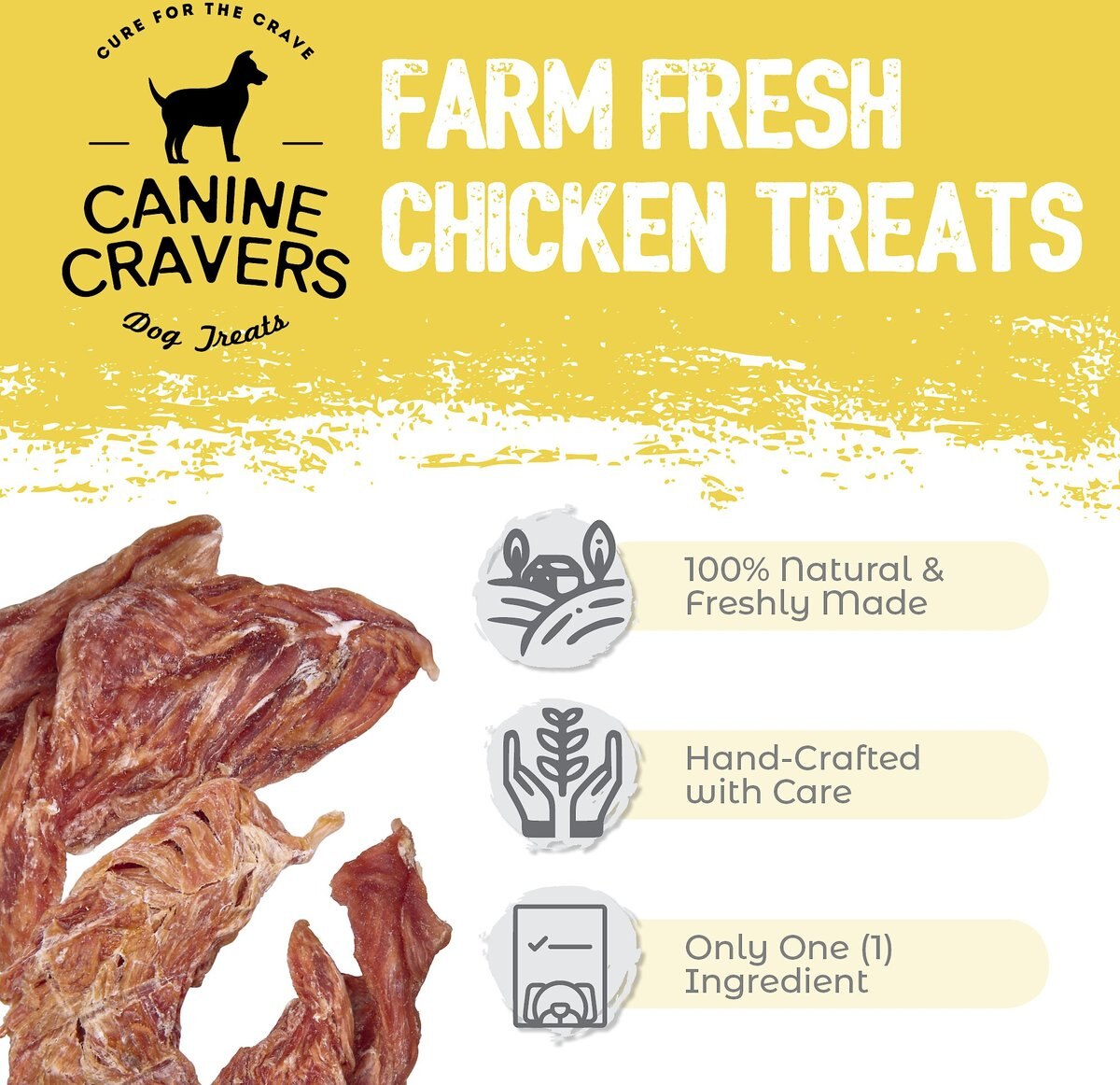 CANINE CRAVERS Farm Fresh Chicken Dehydrated Dog Treats, 5.3-oz pouch ...