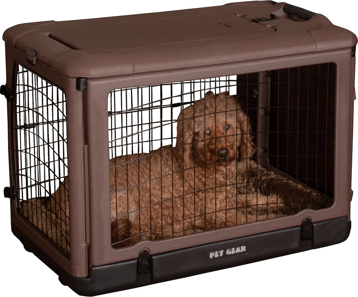 PET GEAR The Other Door 4-Door Collapsible Wire Dog Crate & Pad ...