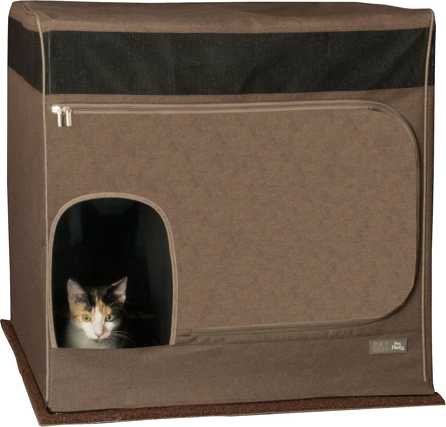 PET GEAR Pro Pawty Cat Litter Box Cover, Espresso - Chewy.com