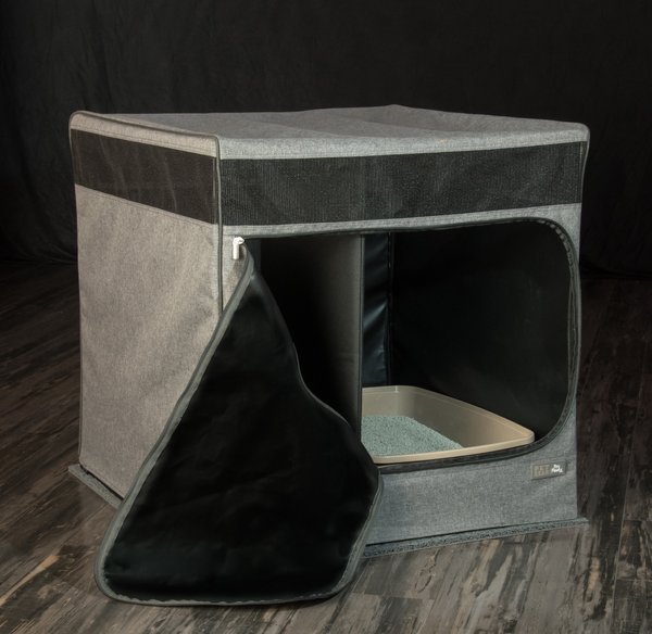 PET GEAR Pro Pawty Cat Litter Box Cover, Soft Charcoal - Chewy.com