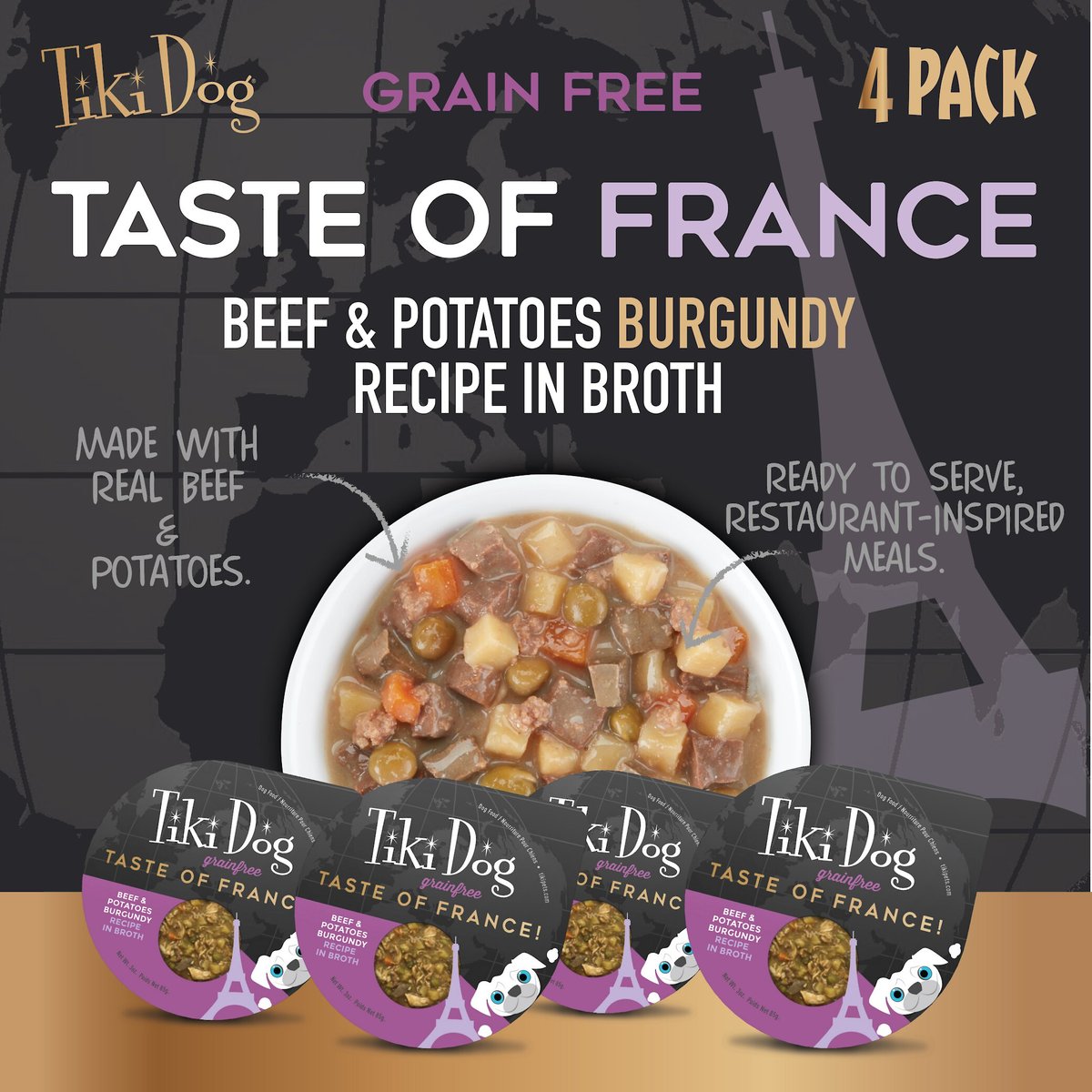 TIKI DOG Taste of the World France Grain-Free Beef, Potatoes & Carrots ...
