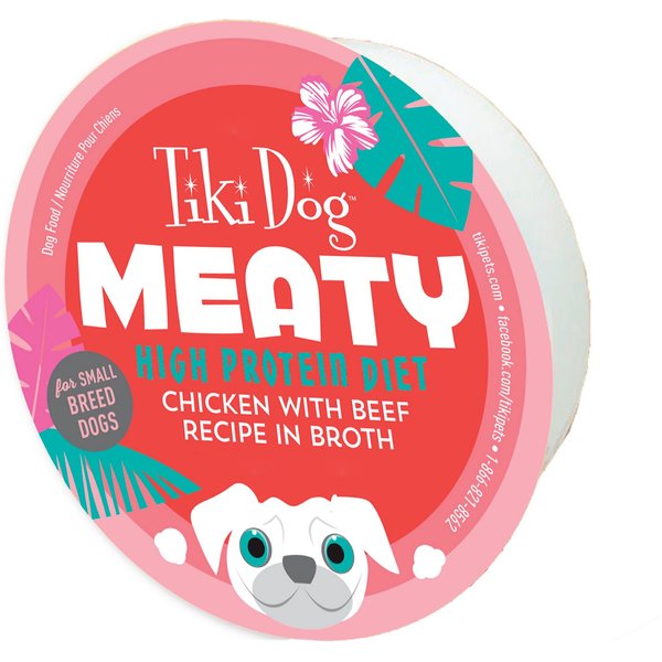 TIKI DOG Meaty High Protein Diet Chicken with Beef Recipe in Broth ...