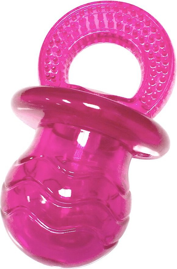 FOUFIT Paci Chew Pacifier Squeaky Dog Toy, Pink, Large - Chewy.com