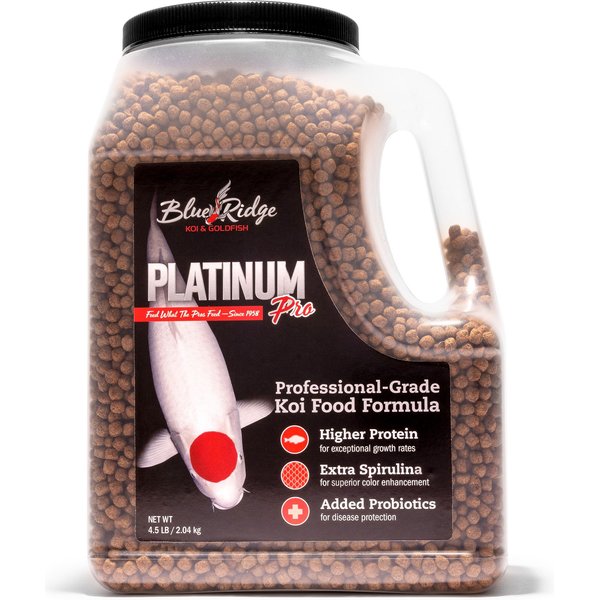 BLUE RIDGE KOI & GOLDFISH Platinum Pro Formula Koi & Goldfish Food, 4.5 ...