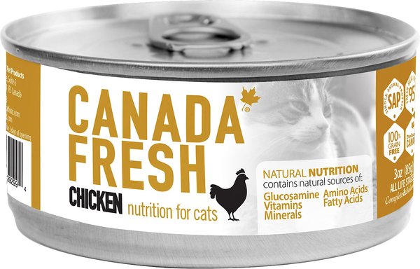 CANADA FRESH Chicken Canned Cat Food, 3-oz, case of 24 - Chewy.com