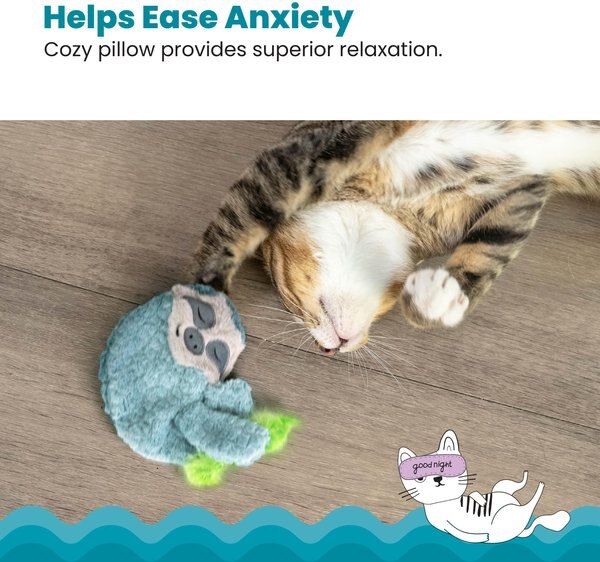 CATSTAGES Purr Pillow Snoozin' Sloth Calming Plush Cat Toy - Chewy.com