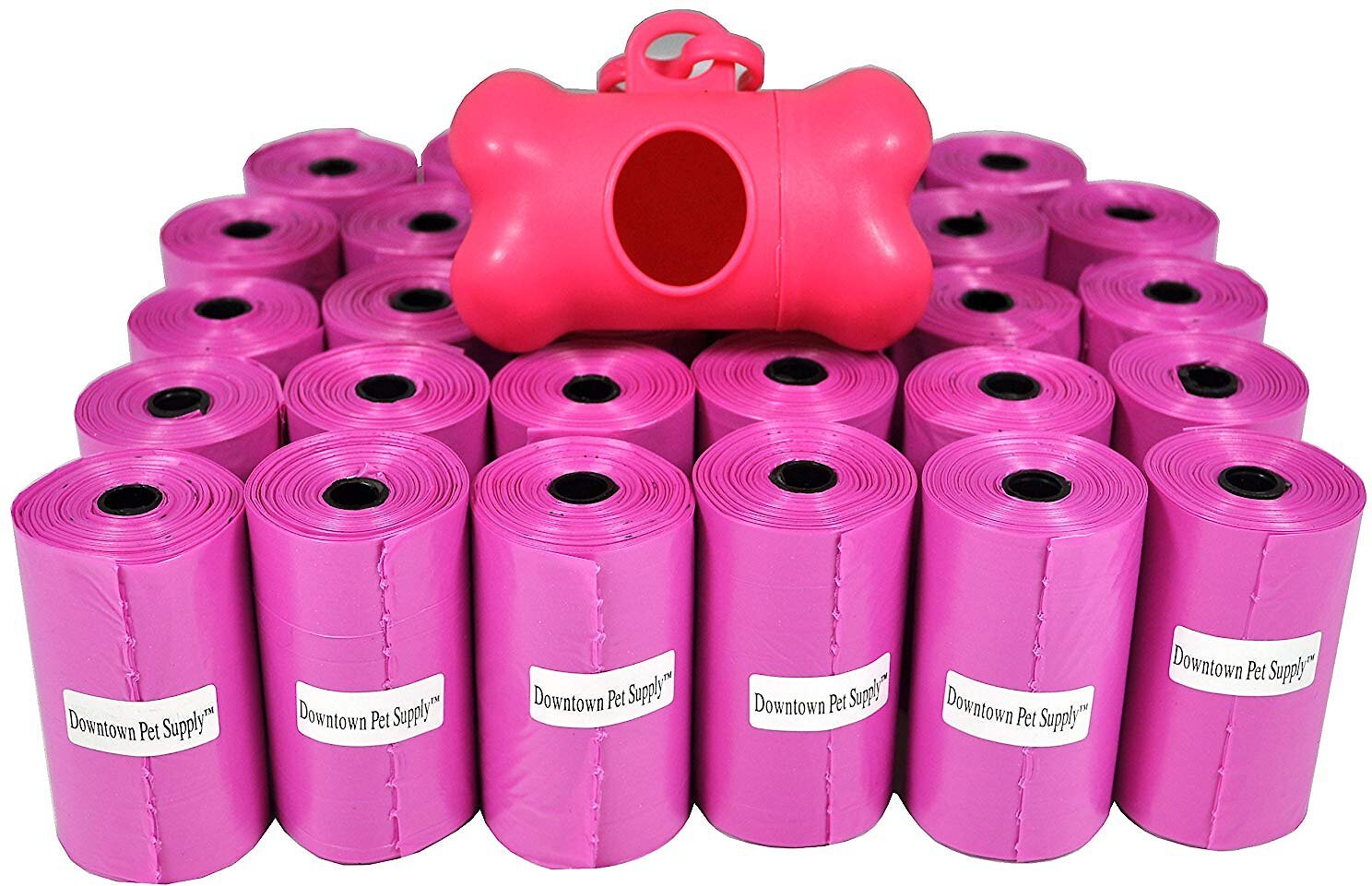 DOWNTOWN PET SUPPLY Dog Poop Bags & Dispenser, Pink, 500 bags - Chewy.com