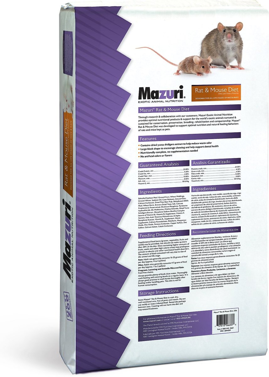 MAZURI Mouse & Rat Food, 25-lb bag - Chewy.com
