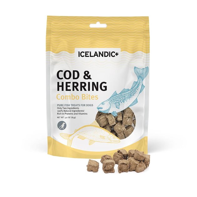 ICELANDIC+ Grain-Free Cod & Herring Combo Bites Dog Treats, 3.5-oz bag ...