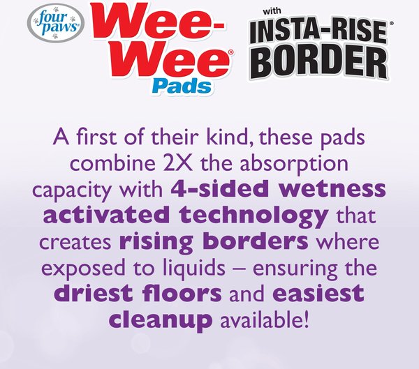 WEE-WEE Super Absorbent Dog Pee Pads with Insta-Rise Border, 22 x 23-in ...