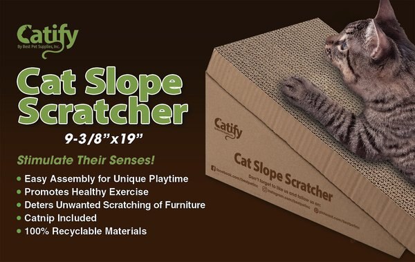 BEST PET SUPPLIES Catify Slope Catnip Scratcher Cat Toy, 2 count ...