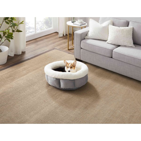 Best Friends By Sheri Cuddle Cup Cuddler Bolster Cat & Dog Bed, Grey ...