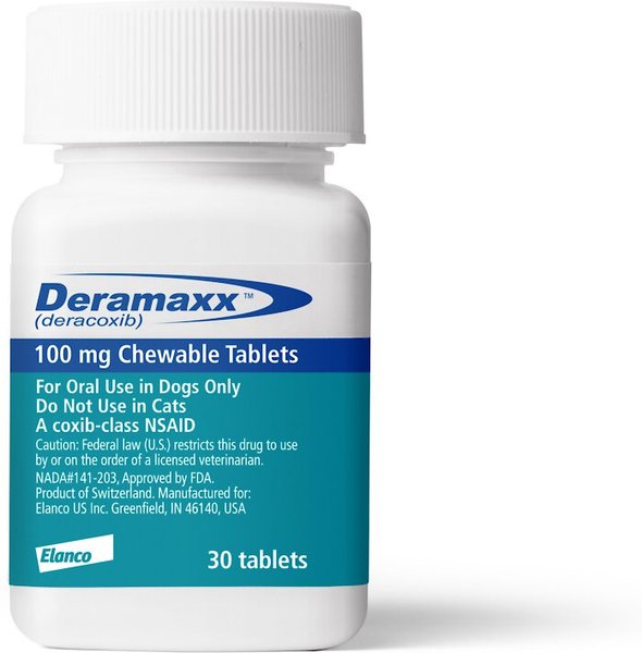 Discontinued - DERAMAXX Chewable Tablets for Dogs, 100-mg, 30 tablets ...