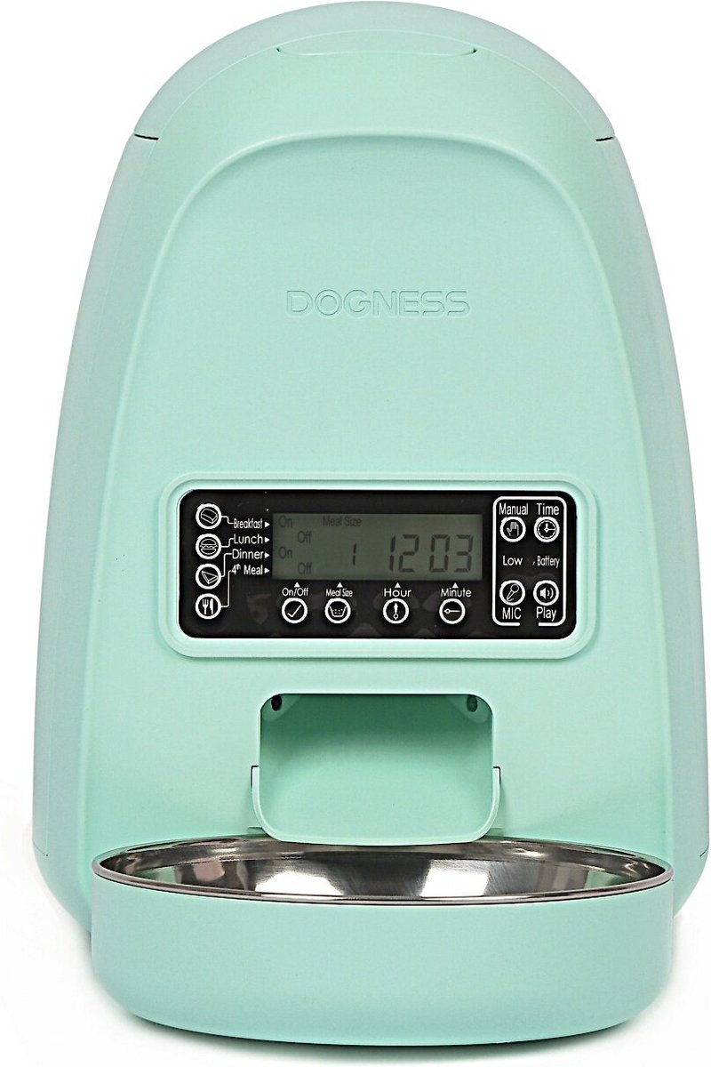 DOGNESS Mini Programmable Automatic Dog & Cat Feeder, Green - Chewy.com
