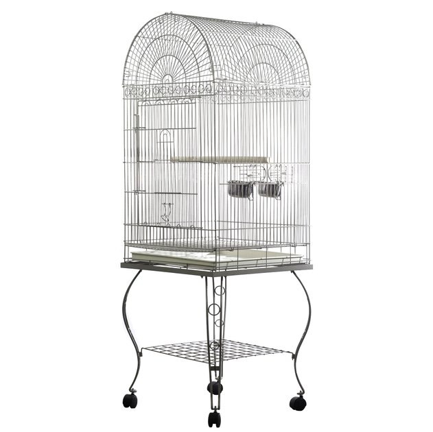 A&E CAGE COMPANY Economy Dome Top Bird Cage, Platinum - Chewy.com