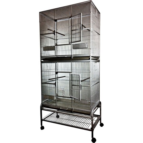 A&E CAGE COMPANY Double Stack Flight Bird Cage, Black - Chewy.com