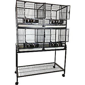 A&E CAGE COMPANY Double Stack Flight Bird Cage, Black - Chewy.com