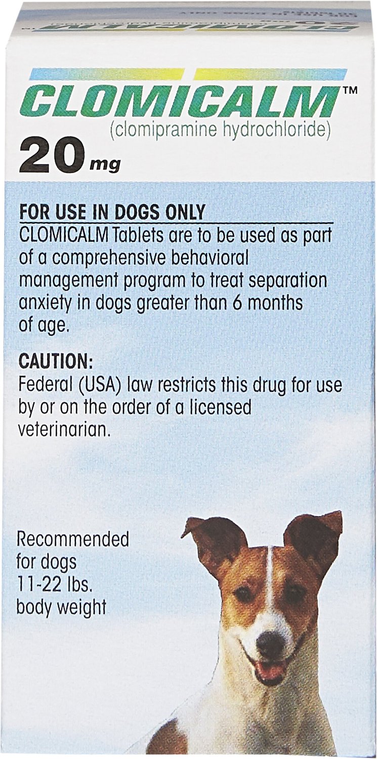 CLOMICALM (Clomipramine HCl) Tablets for Dogs, 20-mg, 90 tablets ...