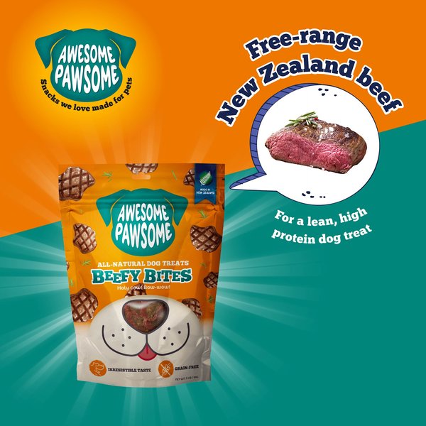AWESOME PAWSOME Beefy Bites Dog Treats, 3-oz bag - Chewy.com