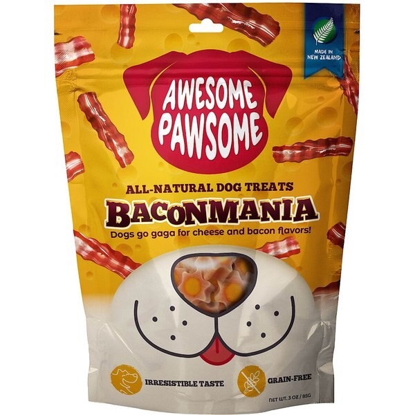 AWESOME PAWSOME Baconmania Dog Treats, 3-oz bag - Chewy.com