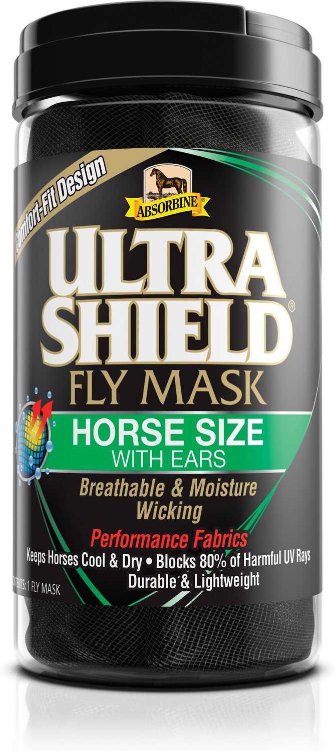 ABSORBINE Ultrashield With Ears Horse Fly Mask, Horse - Chewy.com