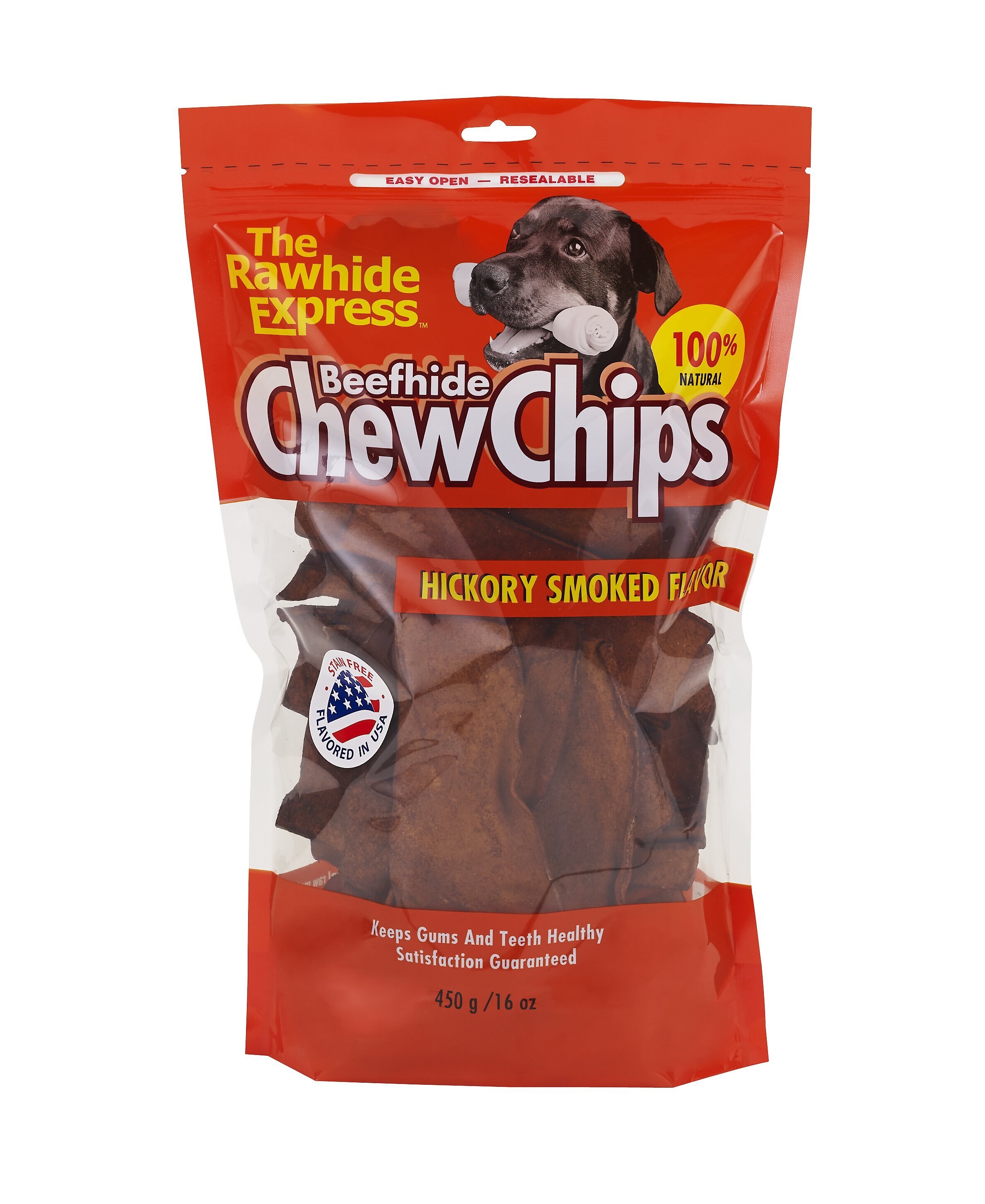 THE RAWHIDE EXPRESS Beefhide Chew Chips Hickory Smoked Flavor Dog ...
