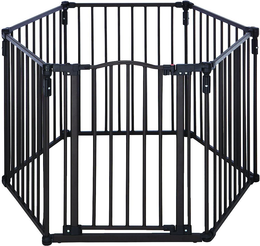 NORTH STATES 3-in-1 Arched Metal Superyard Dog Gate, Bronze - Chewy.com